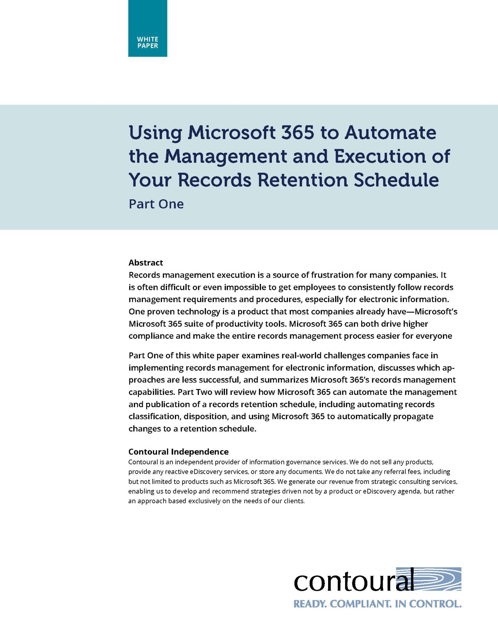 Using Microsoft 365 to Automate Records Program - Part 1 - Contoural